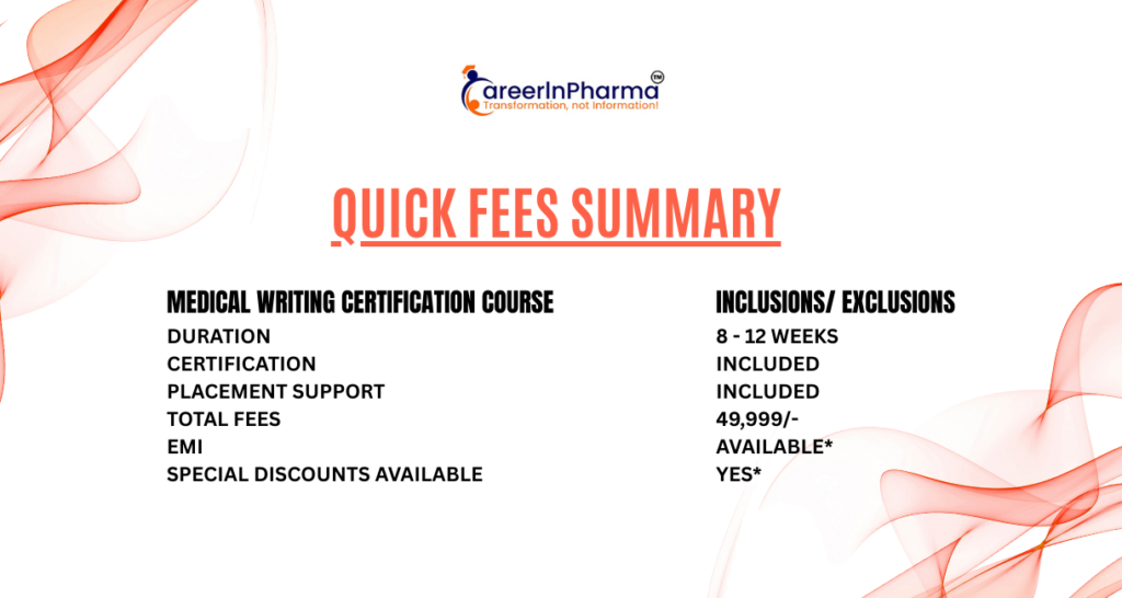 Medical Writing Course Fees & Details | CareerInPharma